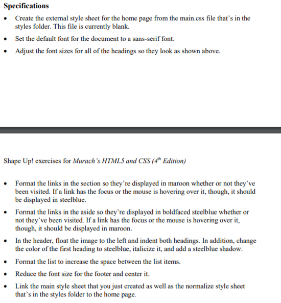 Solved In this exercise, you'll create an external style | Chegg.com