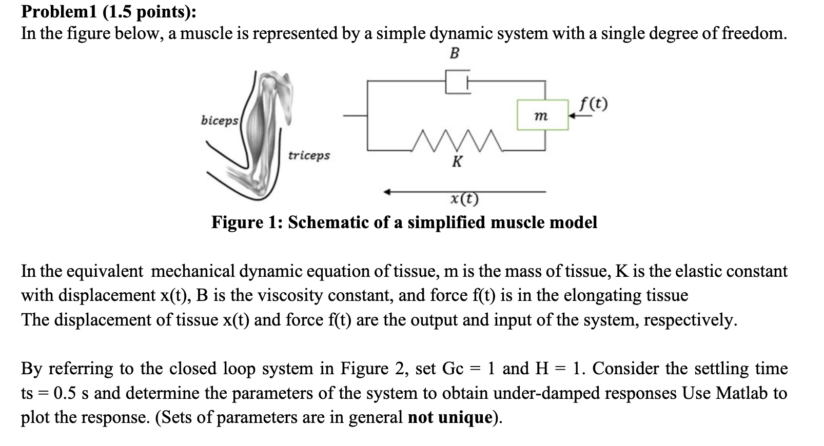 Problem1 (1.5 points): In the figure below, a muscle | Chegg.com