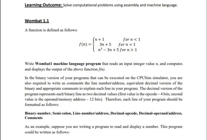Learning Outcome: Solve computational problems using | Chegg.com