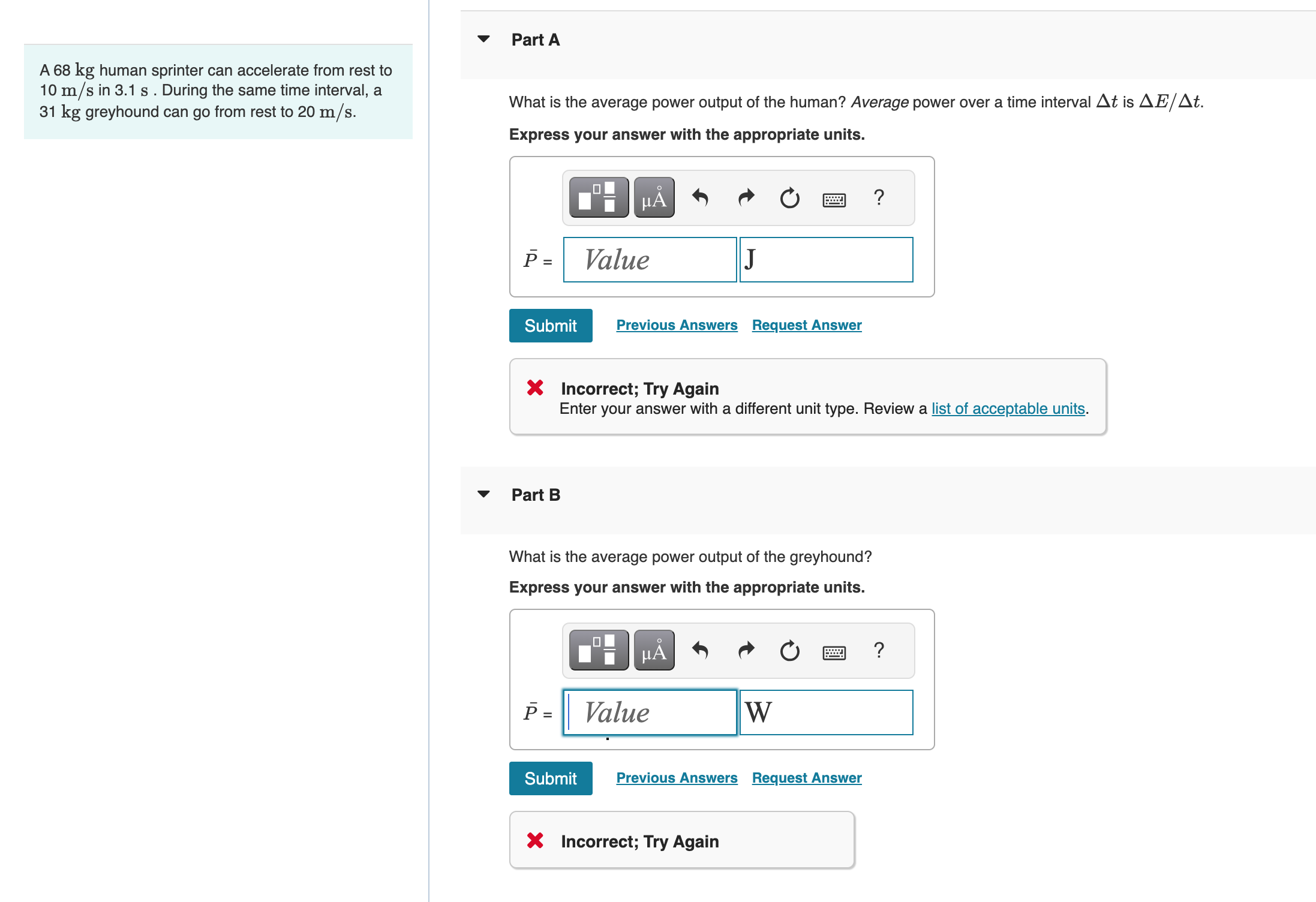 Solved A 68 kg human sprinter can accelerate from rest to 10 | Chegg.com