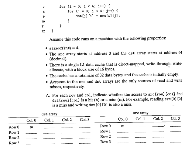Solved 6.34 Consider the following matrix transpose routine: | Chegg.com