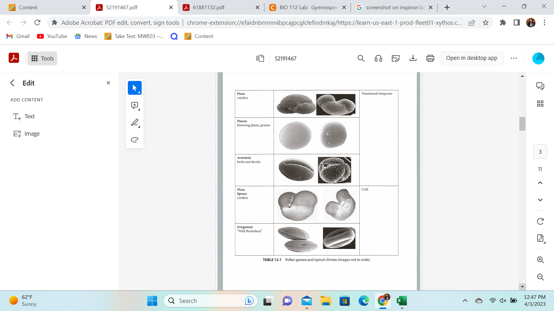 For this lab you will be using eight pollen samples | Chegg.com