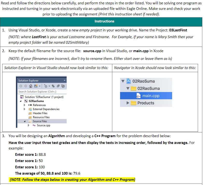 Solved Read and follow the directions below carefully, and | Chegg.com