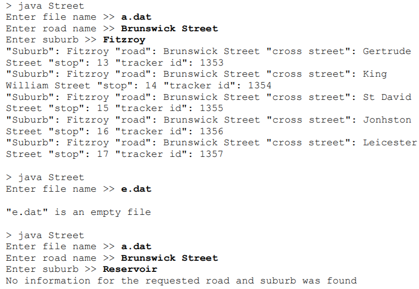 Solved Write a Java program called StreetA.java that, | Chegg.com