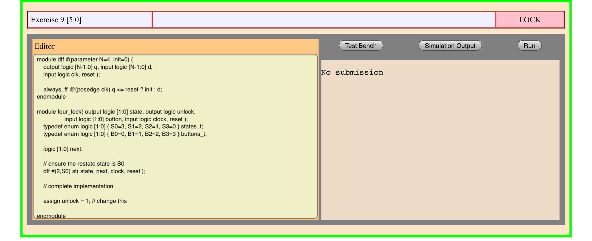 Solved Four Lock FSM Implementation V2 Complete the | Chegg.com