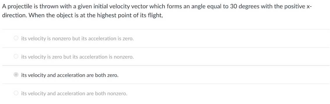 Solved A projectile is thrown with a given initial velocity | Chegg.com