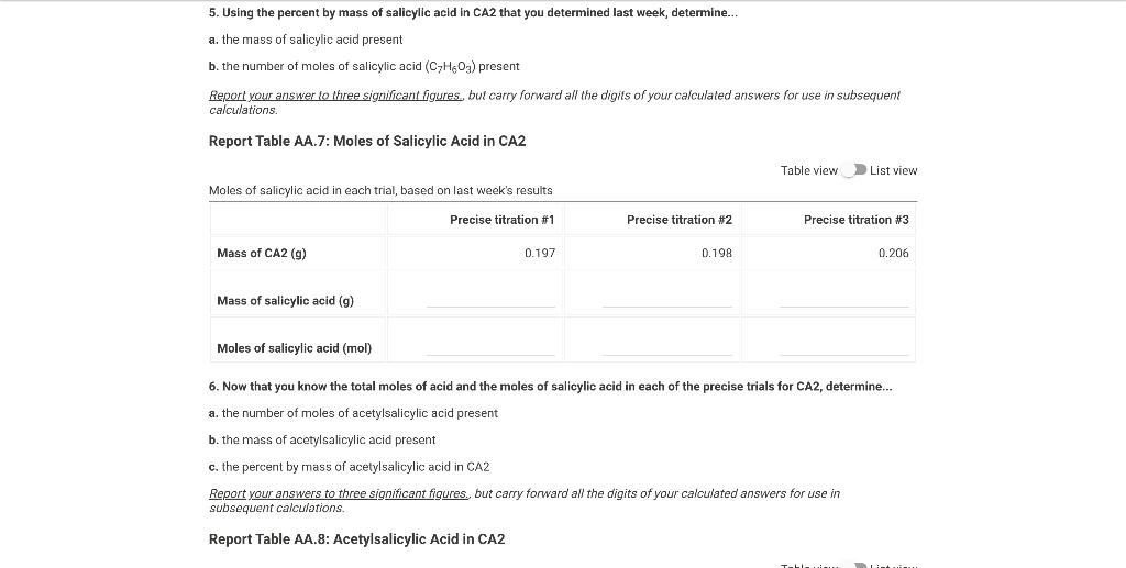 1. For each of your precise titrations, determine the | Chegg.com