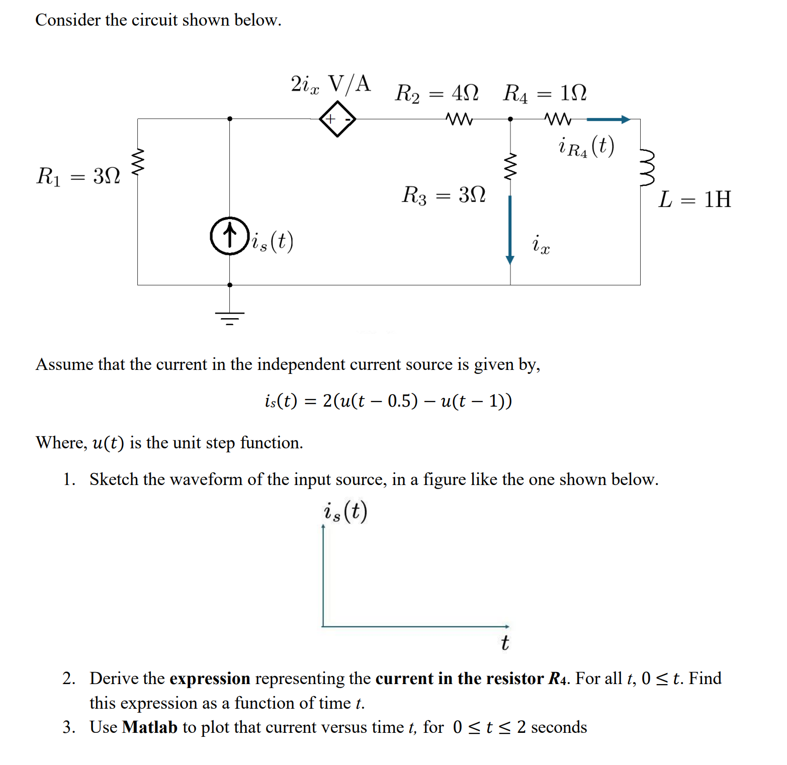 Solved Consider the circuit shown below. Assume that the | Chegg.com