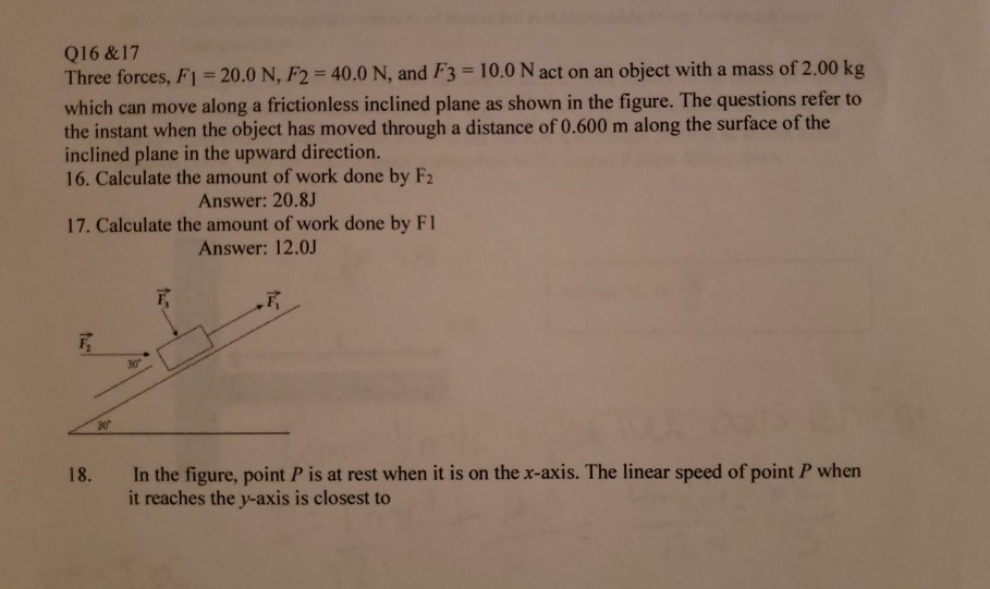 Solved Q16 &17 Three forces, F1-20.0 N, F2 40.0 N, and F3 | Chegg.com