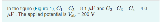 Solved In the figure (Figure 1), C1 = C5 = 8.1 uF and C2= C3 | Chegg.com