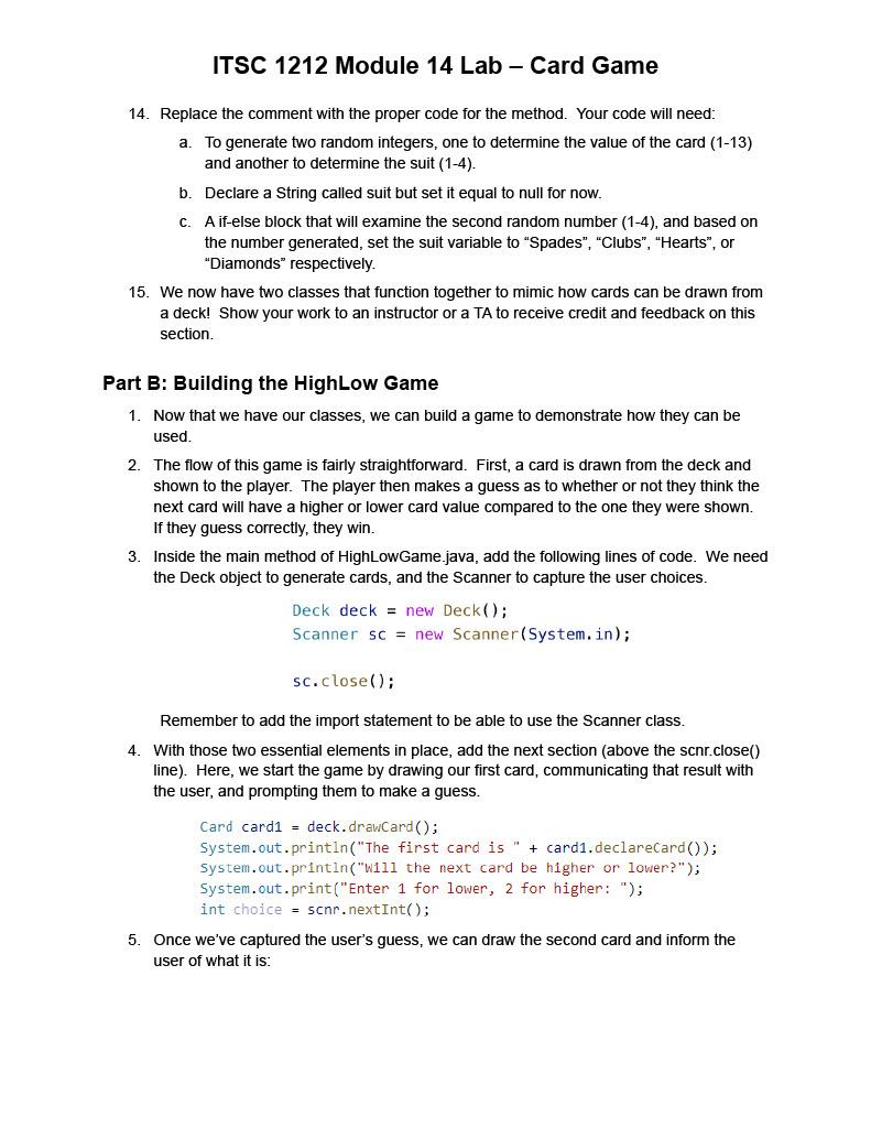 Solved In this lab, we will be building two classes to help | Chegg.com