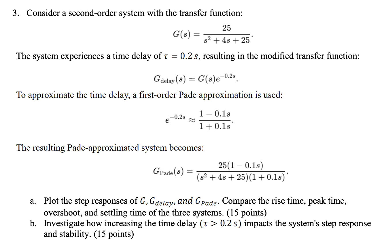 Solved Consider a second-order system with the transfer | Chegg.com