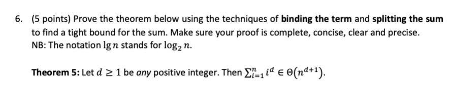 Solved 6. (5 points) Prove the theorem below using the | Chegg.com
