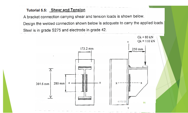 Solved Tutorial 5.5: Shear and Tension A bracket connection | Chegg.com