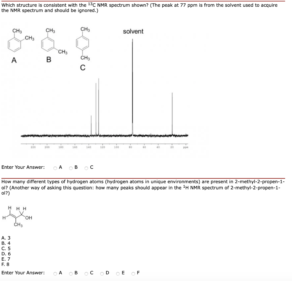 Solved Which structure is consistent with the 13C NMR | Chegg.com