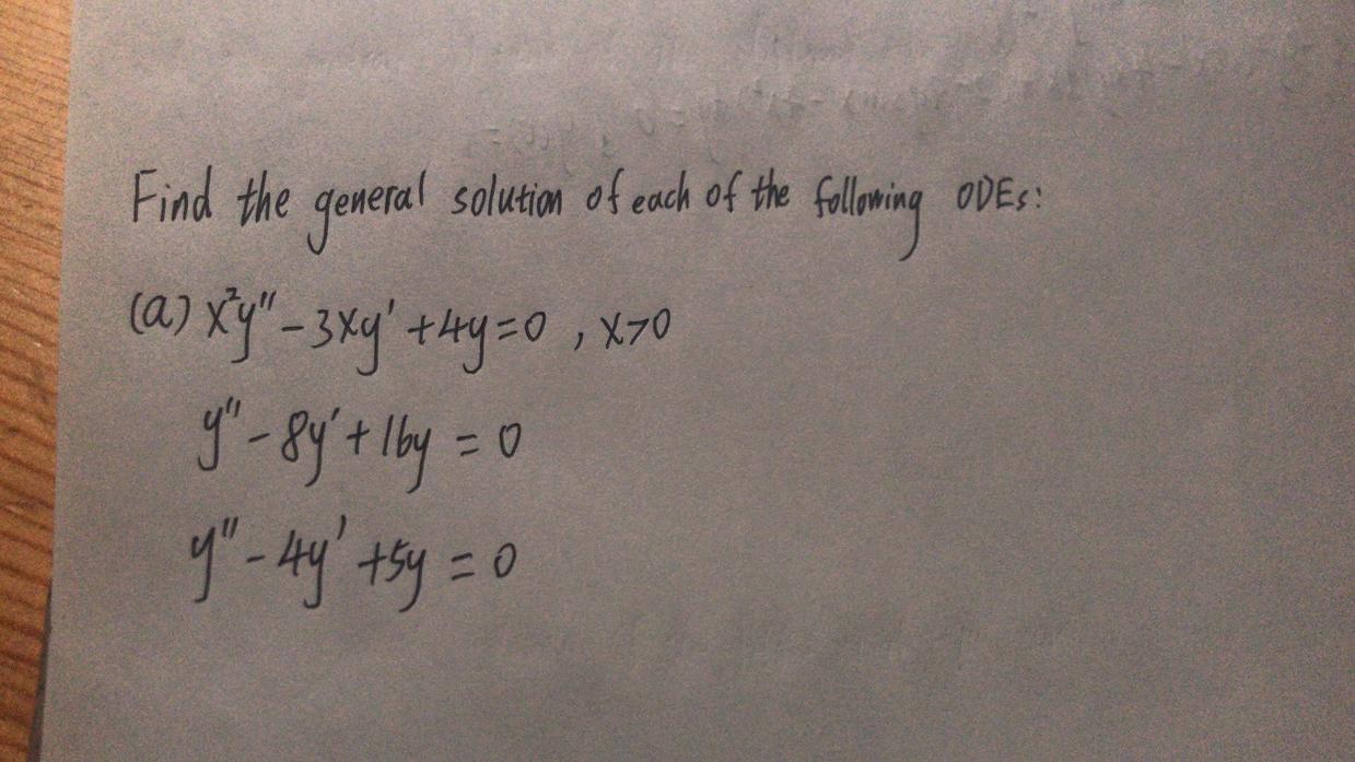 Solved ODES: following Find the general solution of each of | Chegg.com