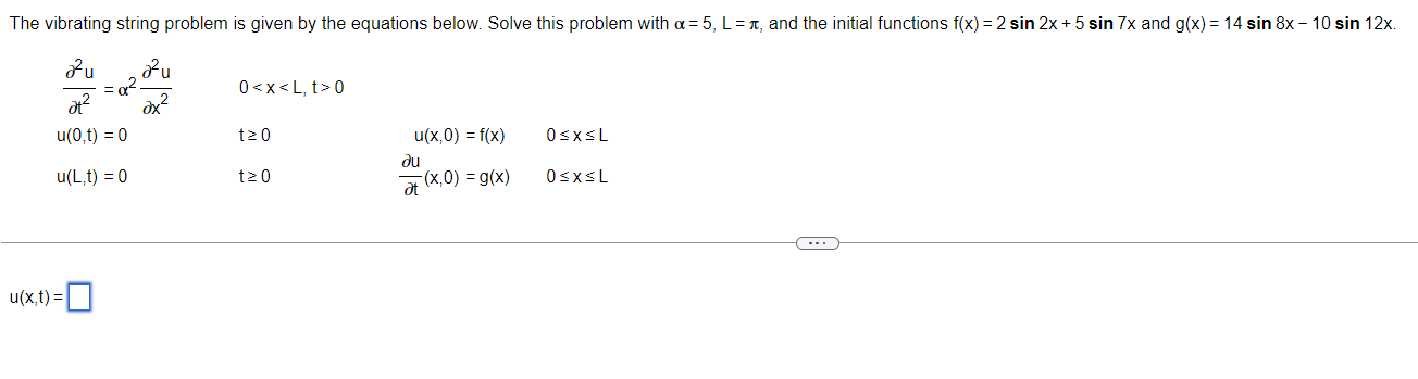 Solved The vibrating string problem is given by the | Chegg.com