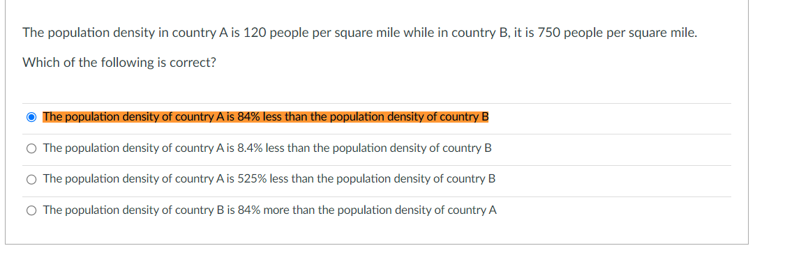 Solved The population density in country A is 120 people per | Chegg.com