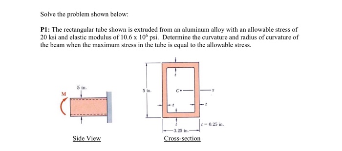 Solved The rectangular tube shown is extruded from an | Chegg.com