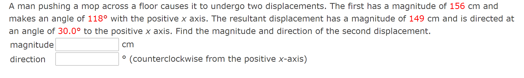 Solved A man pushing a mop across a floor causes it to | Chegg.com
