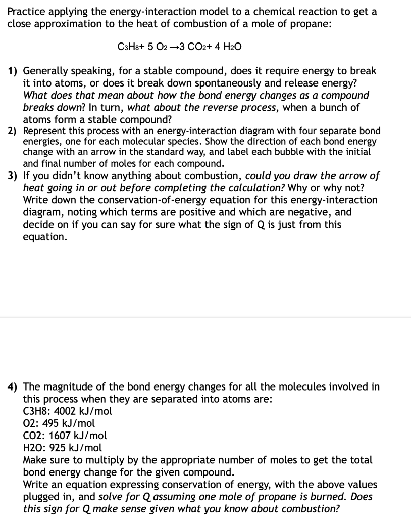 Solved Practice applying the energy-interaction model to a | Chegg.com