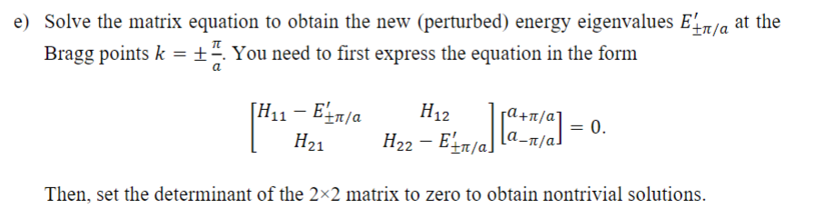 Solved The energy eigenstates and corresponding energy | Chegg.com