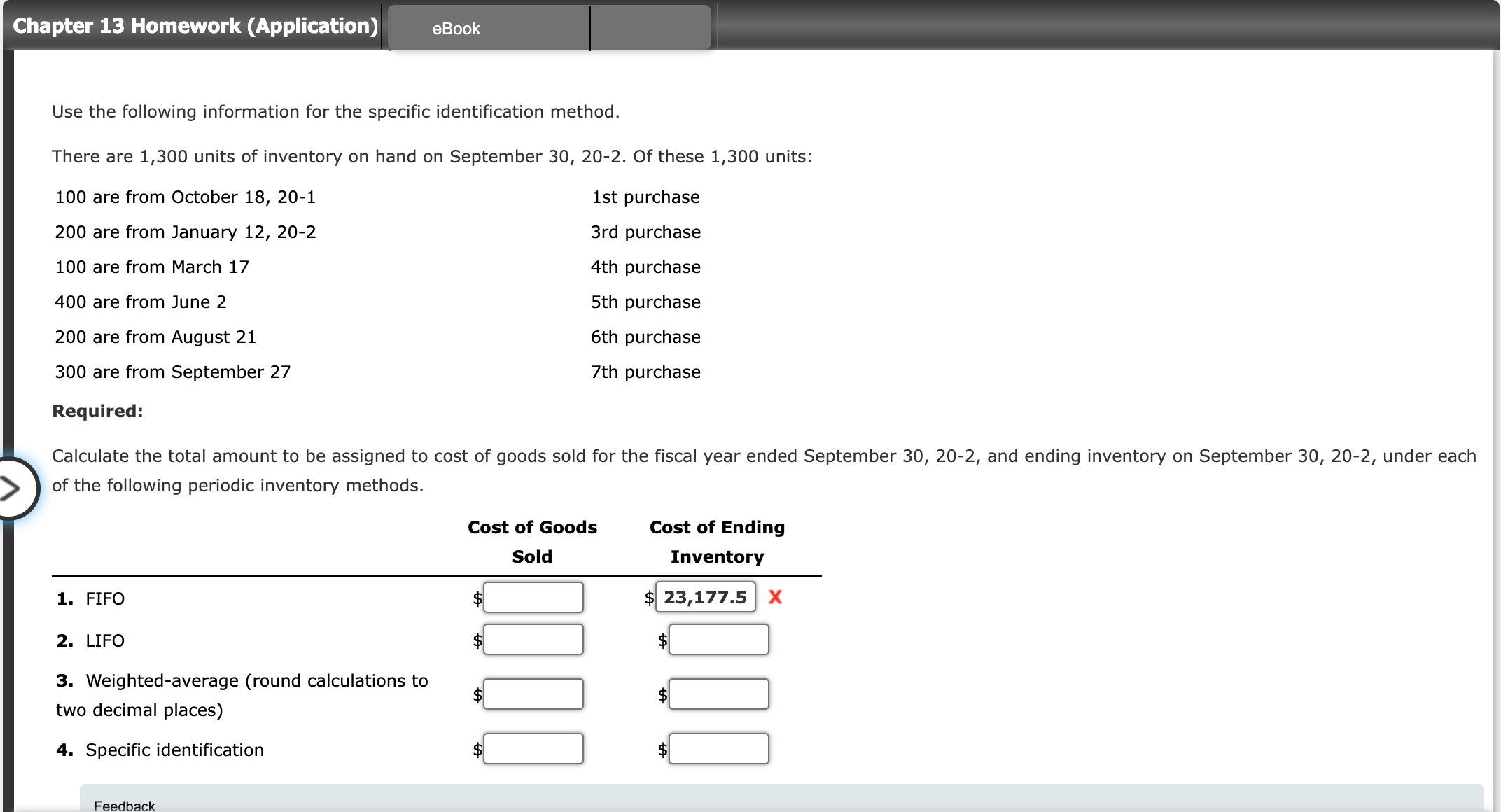 Specific Identification, FIFO, LIFO, and | Chegg.com