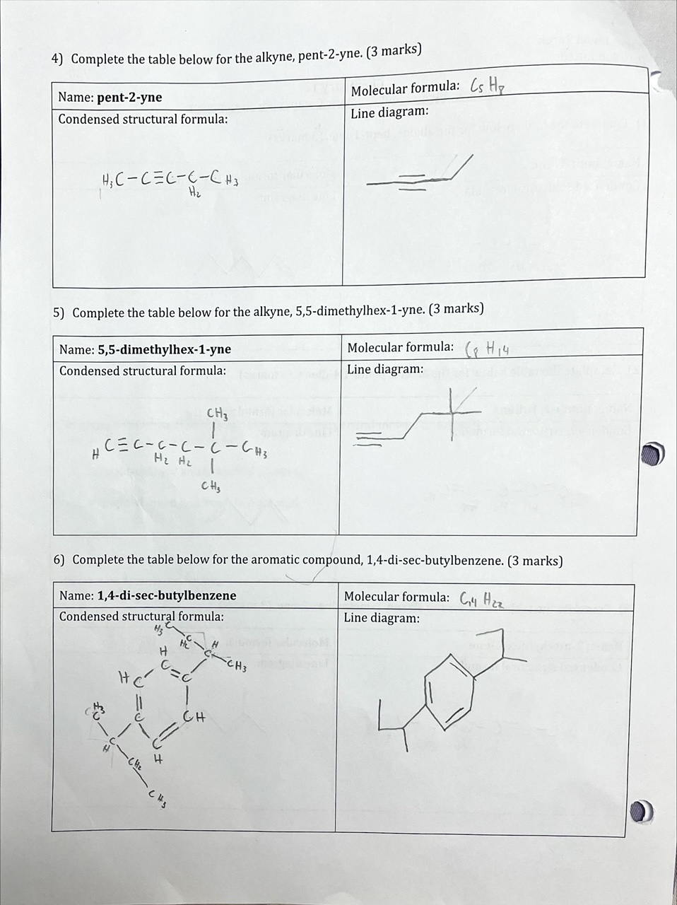 Solved 7) Write the condensed formula for the following | Chegg.com