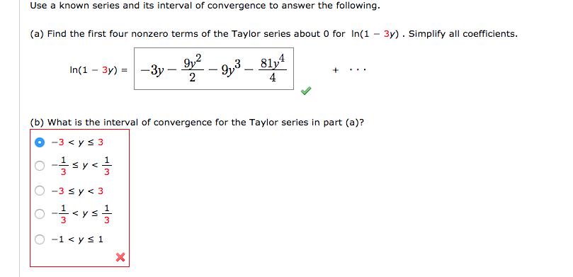 Solved Use a known series and its interval of convergence to | Chegg.com