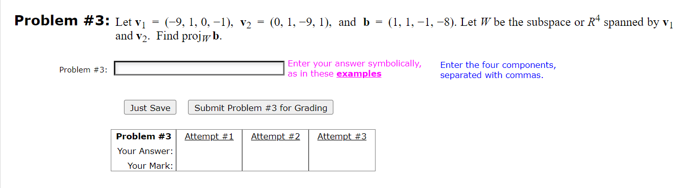 Solved Problem \#3: Let v1=(−9,1,0,−1),v2=(0,1,−9,1), and | Chegg.com