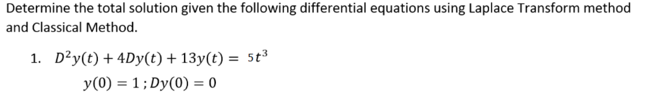 Solved Determine the total solution given the following | Chegg.com