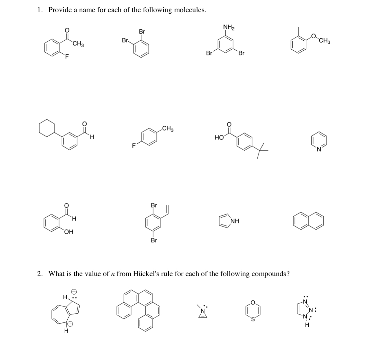 Solved 1. Provide a name for each of the following | Chegg.com