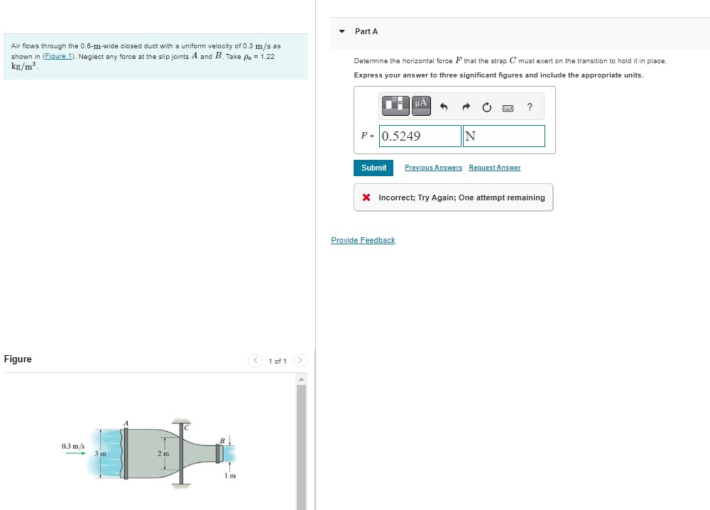 Solved Air flows through the 0.8 -m-wide closed duct with a | Chegg.com
