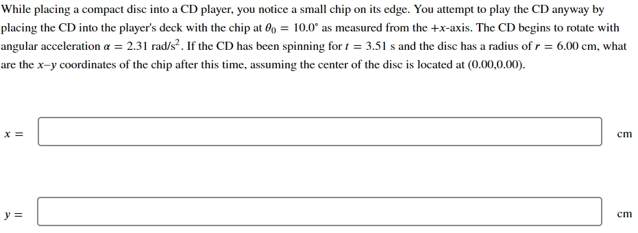 Solved While placing a compact disc into a CD player, you | Chegg.com
