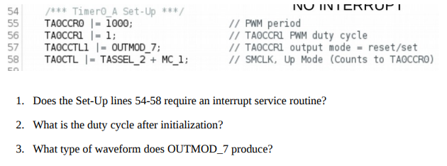 Solved Ino Interrupt Timeroa Set Up Taoccro 1000 