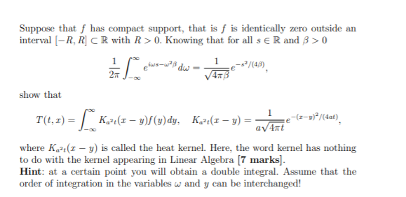 Problem 1 Heat conduction in an infinitely long bar | Chegg.com