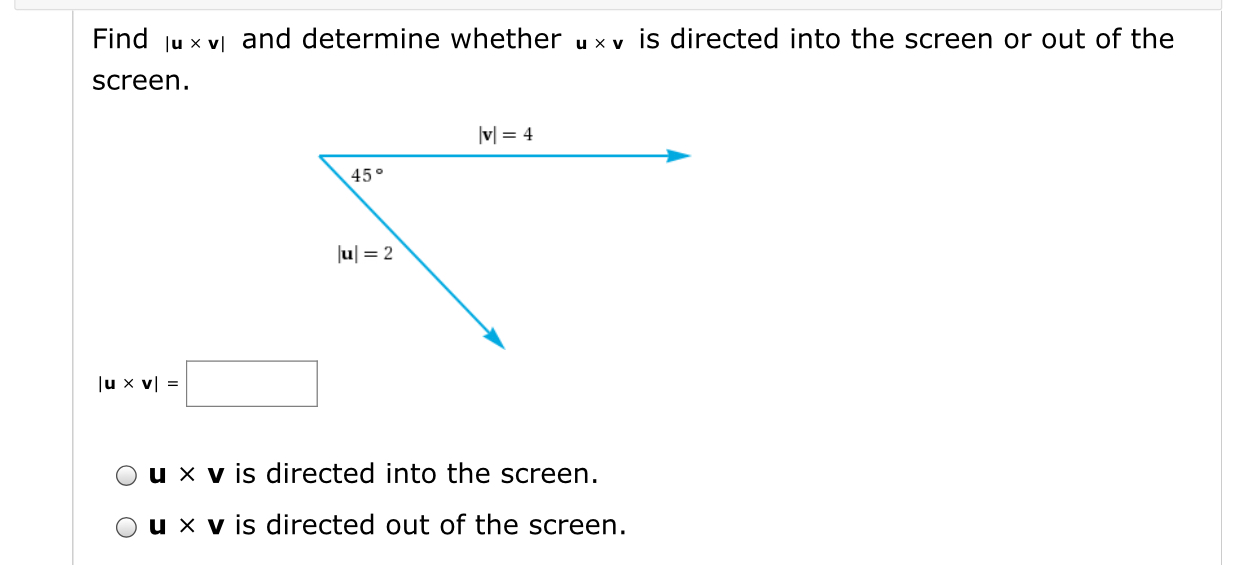 Solved Find lu x vl and determine whether uxv is directed | Chegg.com