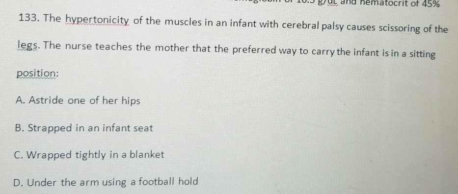 Solved hematocrit of 45% 133. The hypertonicity of the | Chegg.com
