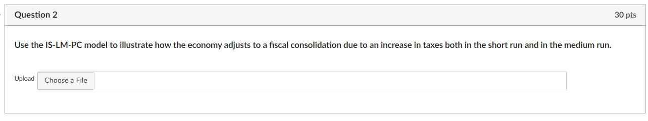 Use the IS-LM-PC model to illustrate how the economy | Chegg.com