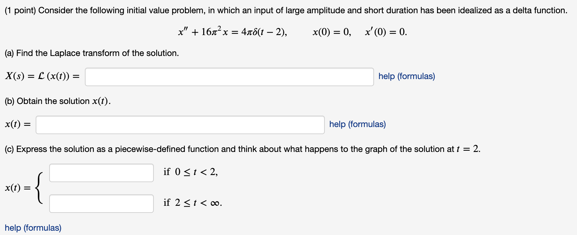 Solved (1 point) Consider the following initial value | Chegg.com