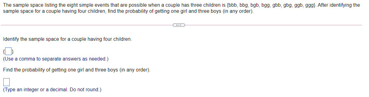 Solved The sample space listing the eight simple events that | Chegg.com