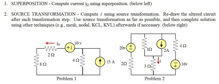 Solved 1. SUPERPOSITION - Compute current io using | Chegg.com