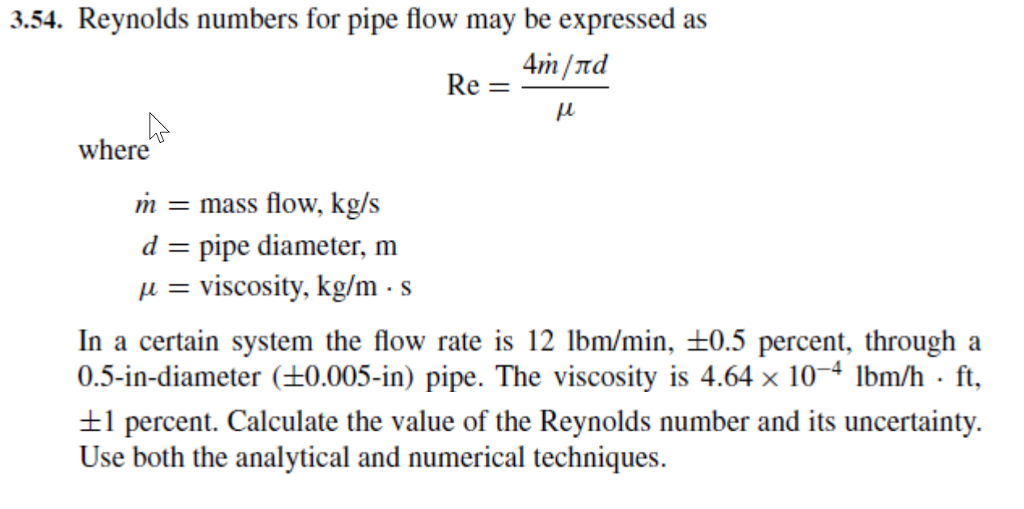 Reynolds Number Formula