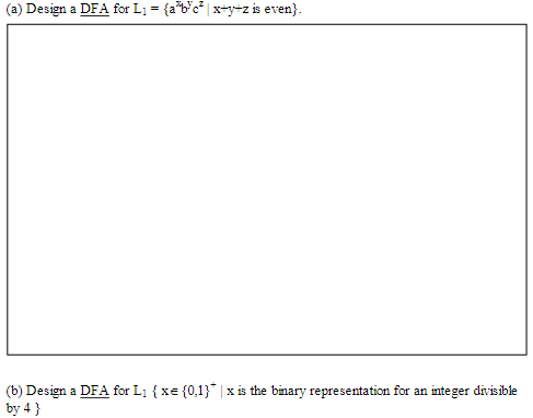 Solved (b) Design a DFA for L1{x∈{0,1}+∣x is the binary | Chegg.com
