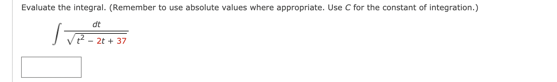 Solved Evaluate the integral. (Remember to use absolute | Chegg.com