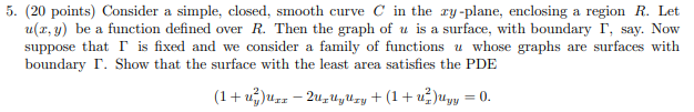 Solved 5. (20 points) Consider a simple, closed, smooth | Chegg.com