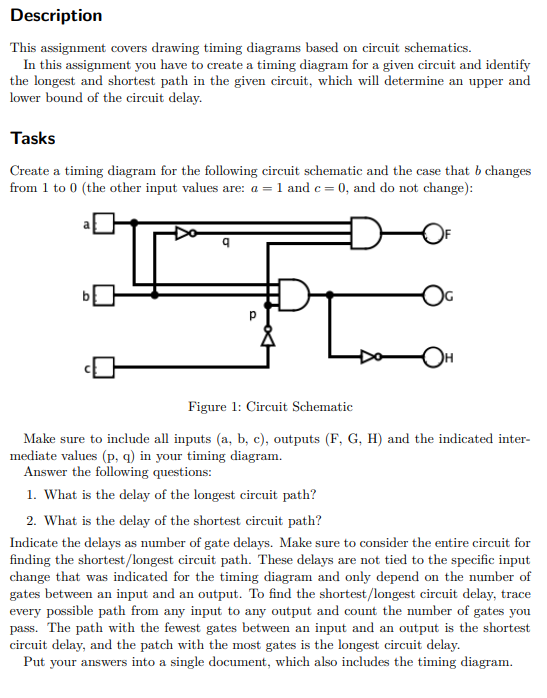 Solved Description This assignment covers drawing timing | Chegg.com
