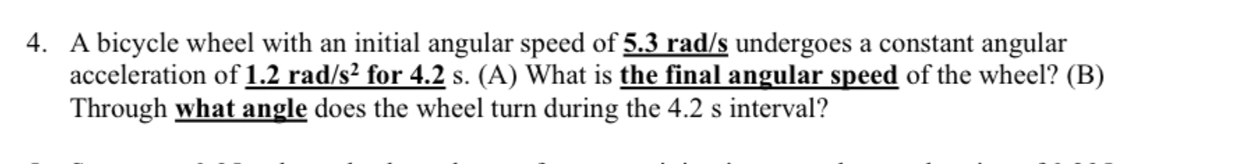 Solved A bicycle wheel with an initial angular speed of | Chegg.com