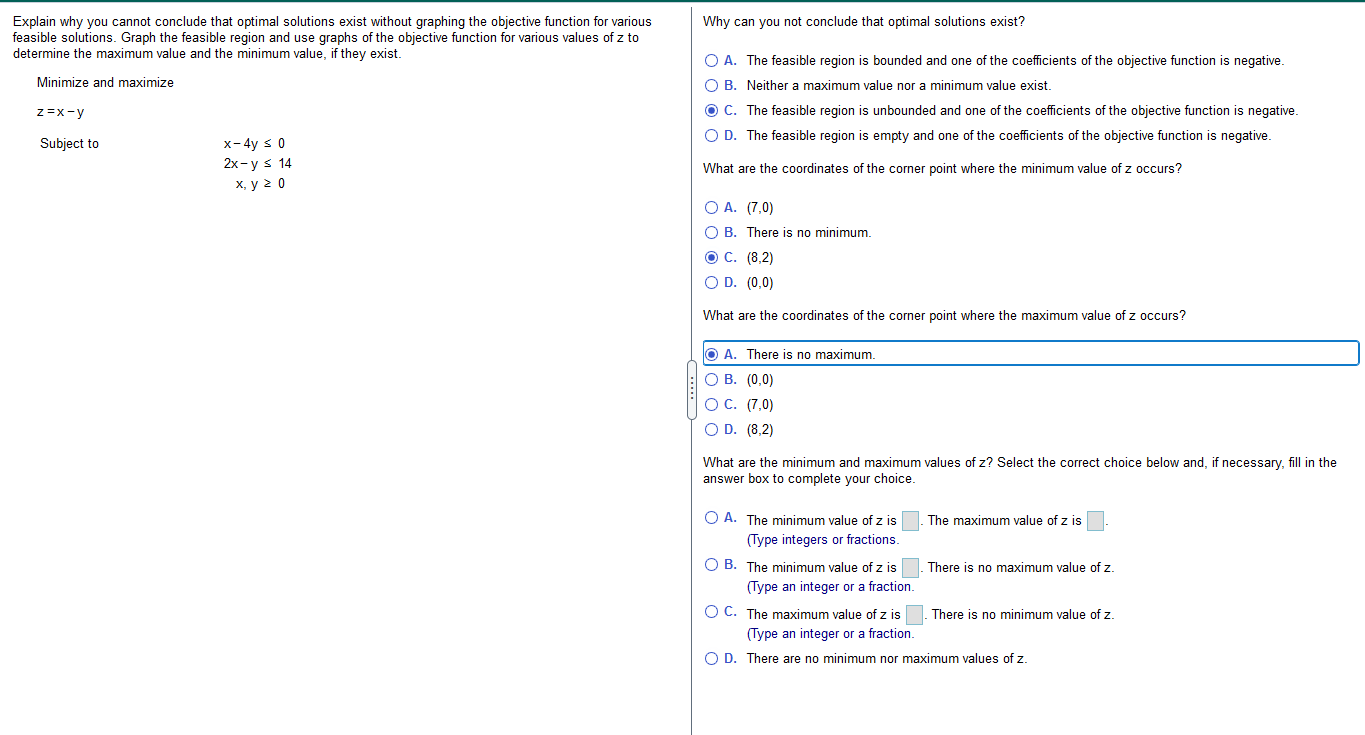 Solved Why can you not conclude that optimal solutions | Chegg.com