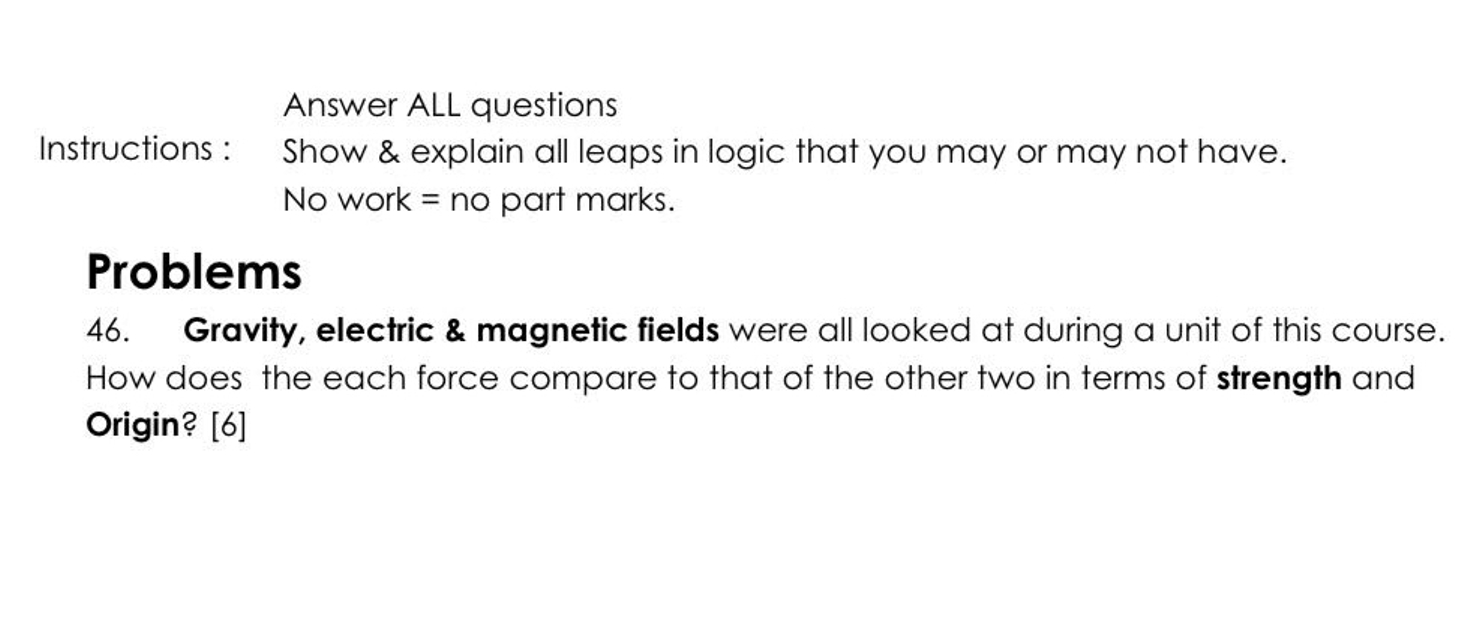 Solved Gravity, electric & magnetic fields were all looked | Chegg.com